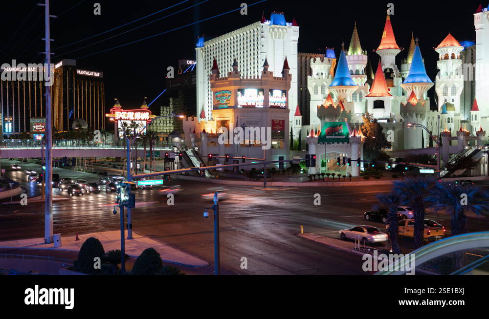Las Vegas Strip Tropicana Ave Intersection Time Lapse Nevada USA Stock ...