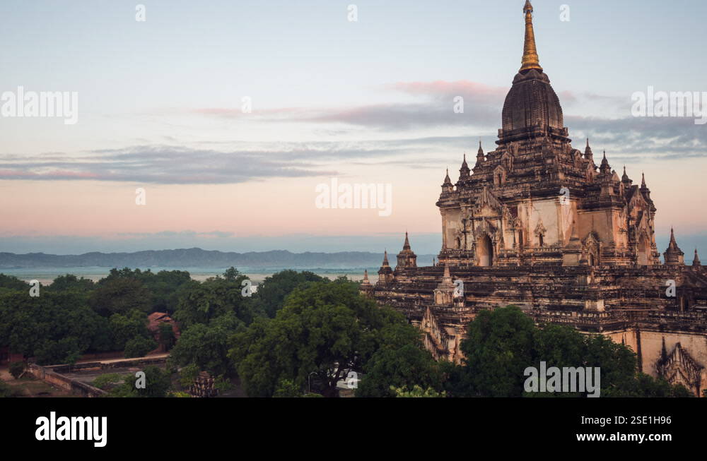 Bagan, Myanmar (Burma), Zoom Out Timelapse of Ancient Buddhist Temple ...