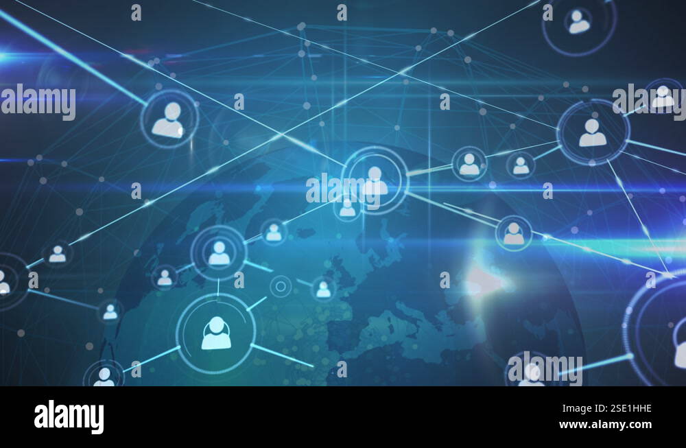 Animation connected icons over globe Stock Videos & Footage - HD and 4K ...