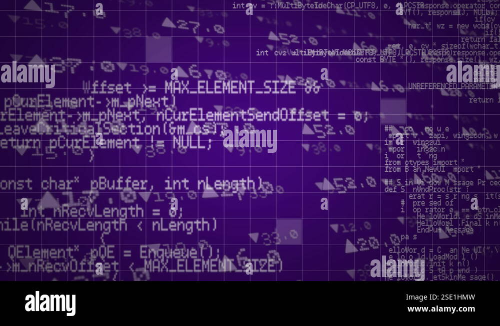 Animation of data and information with moving numbers and arrows over a ...