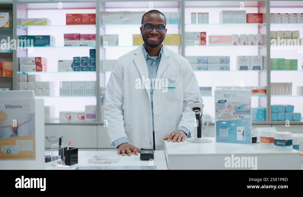 Pharmacy Pharmacist Checkout Counter Stock Video Footage - Alamy