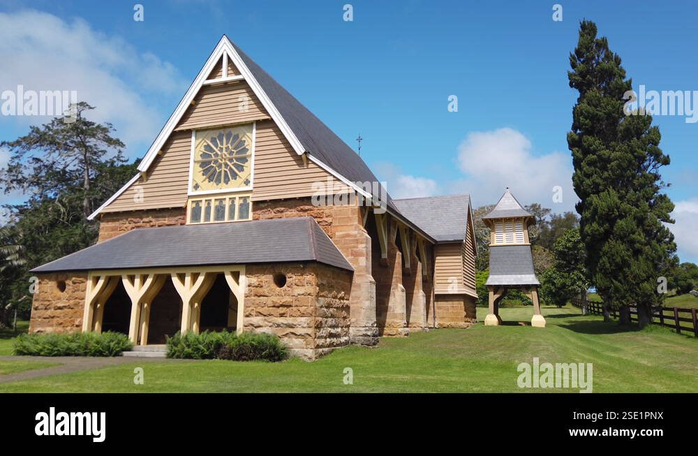 St Barnabas historic Chapel, built in 1880, Norfolk Island, Australia ...