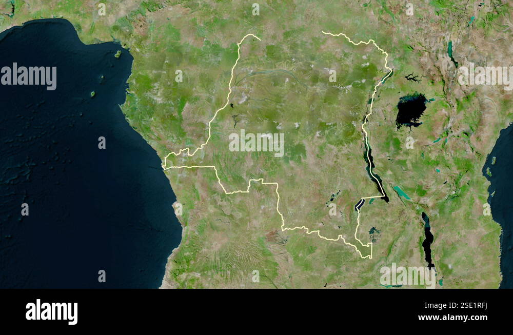 Democratic Republic of the Congo map - drive. Regions. Satellite Stock ...