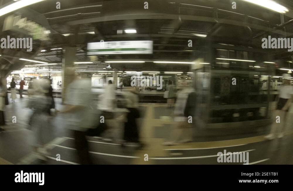 A side view of the train at JR Yamanote line in Tokyo Stock Video ...