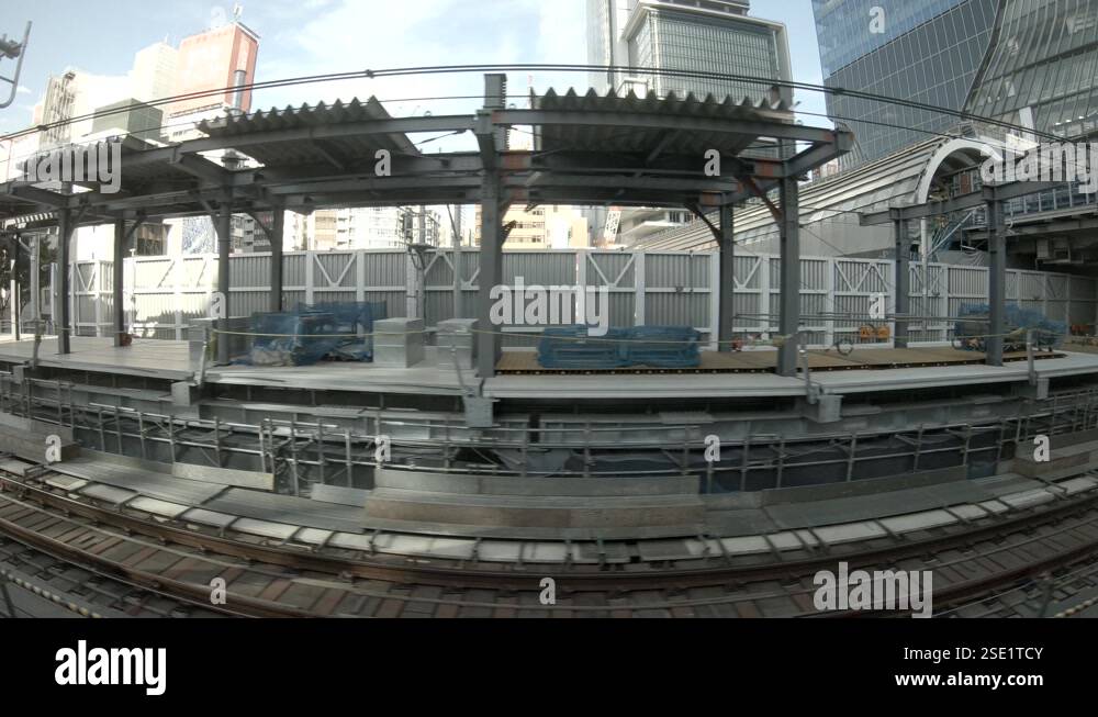 A side view of the train at JR Yamanote line in Tokyo Stock Video ...