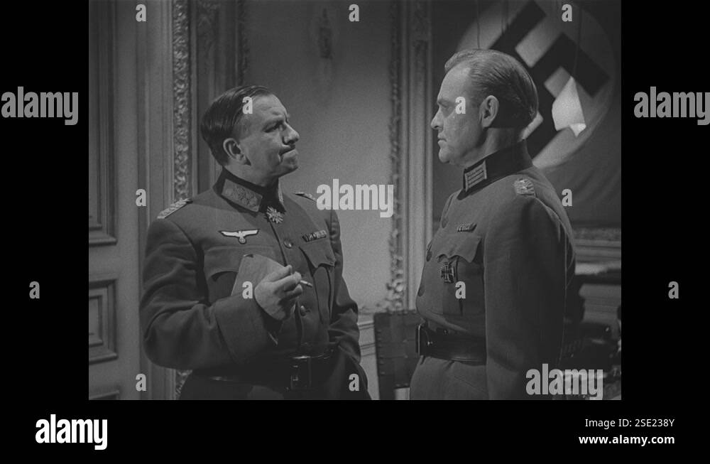 1940s: Nazi officers speak and look at map Stock Video Footage - Alamy