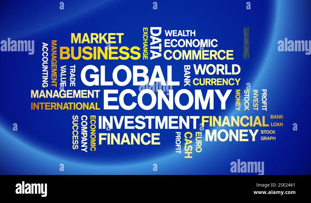 4k Global Economy Animated Tag Word Cloud,Text Design Animation ...