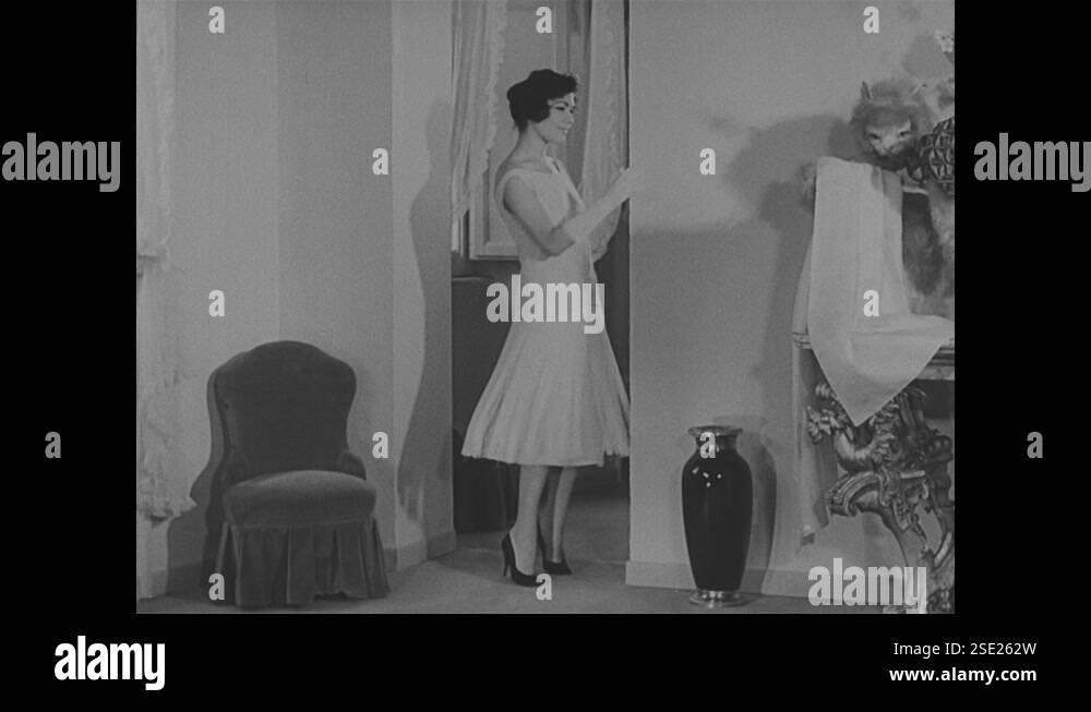 1950s: Title "Fashion Parade". Models in 20's style shifts with fringe ...