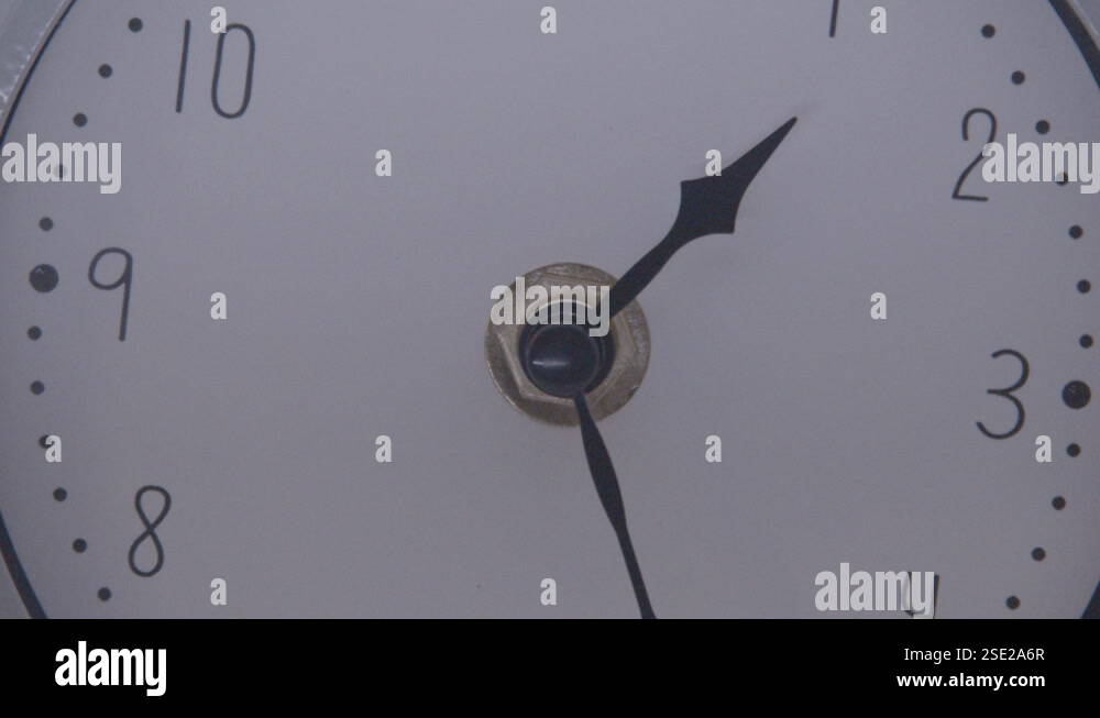 Time lapse. Close up white analog clock. Time passes quickly Stock ...