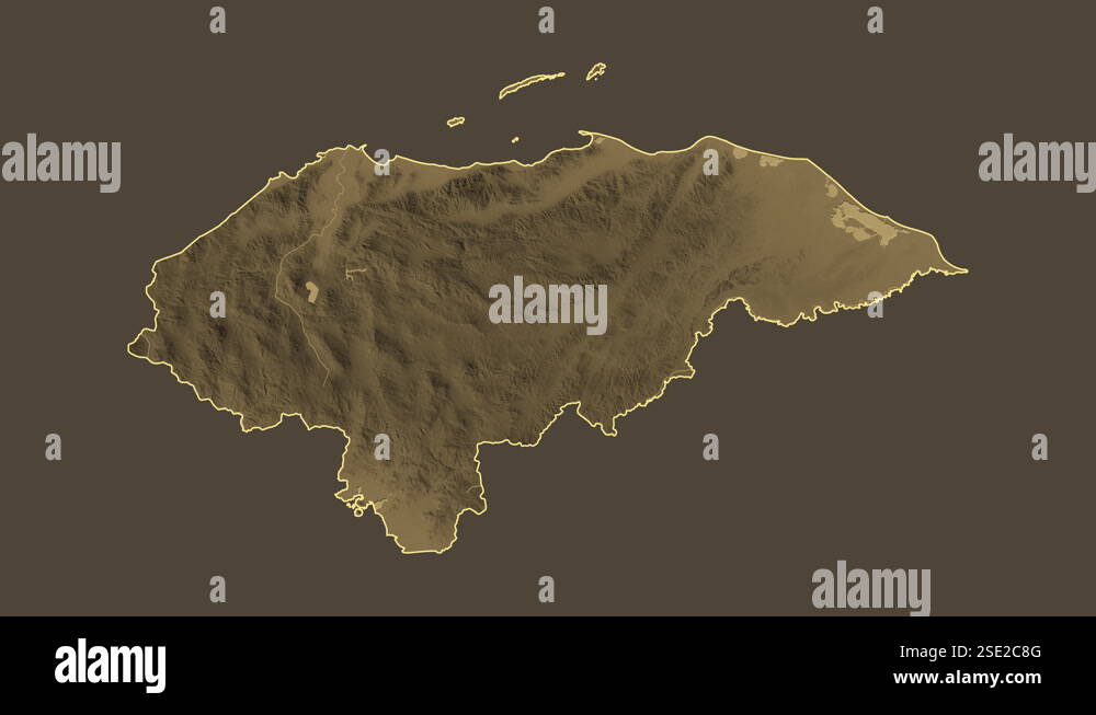 Honduras map - cartoon. Border. Sepia Stock Video Footage - Alamy