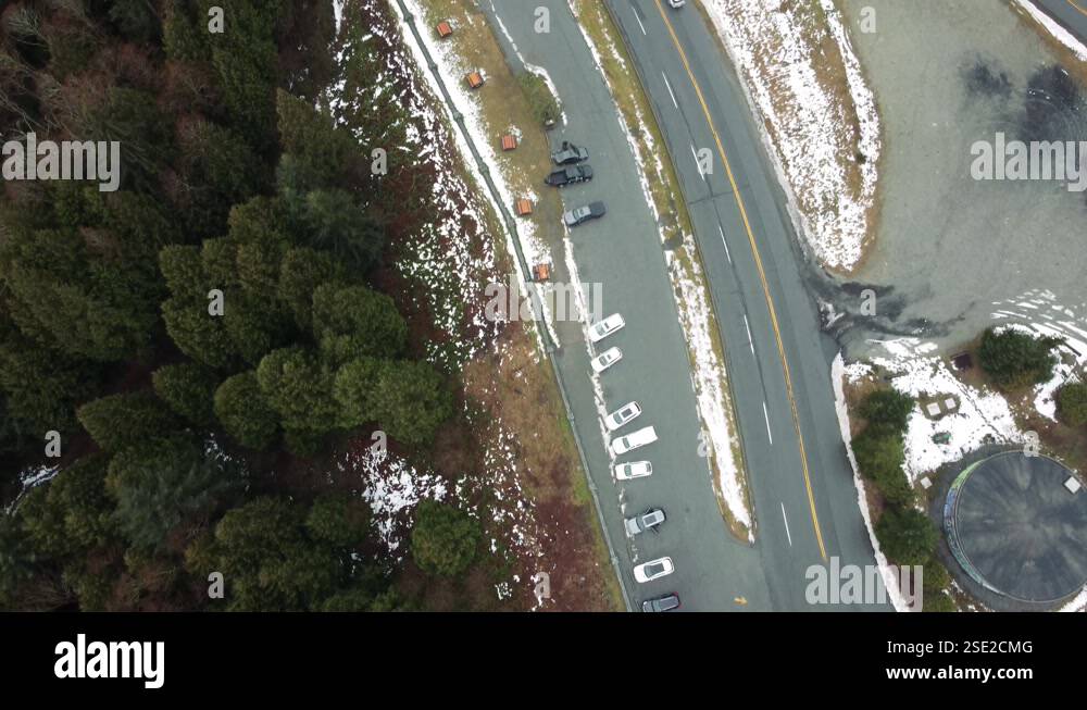 Top down view of a parking slot with cars and a bit of snow Stock Video ...