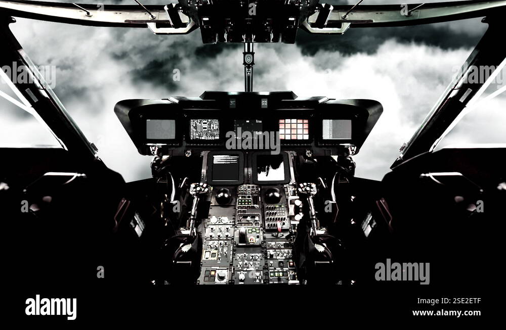 Spaceship Cockpit Flying Through the Clouds Stock Video Footage - Alamy
