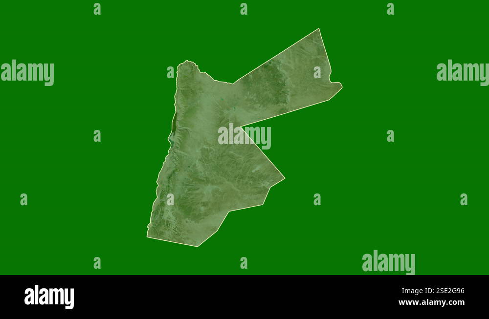 Jordan map - cartoon. Regions. Satellite Stock Video Footage - Alamy