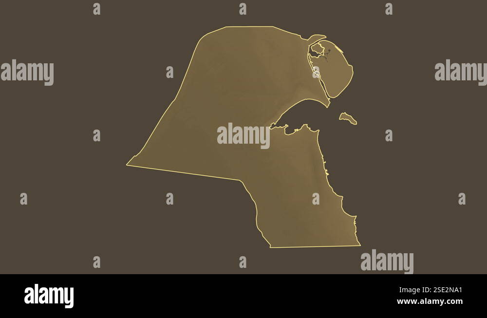 Kuwait map - cartoon. Regions. Sepia Stock Video Footage - Alamy