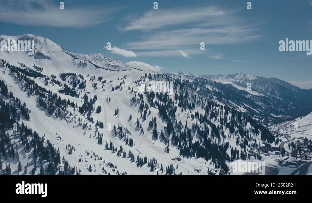 Slow panning shot from left to right with a steady drone. Panning to a ...