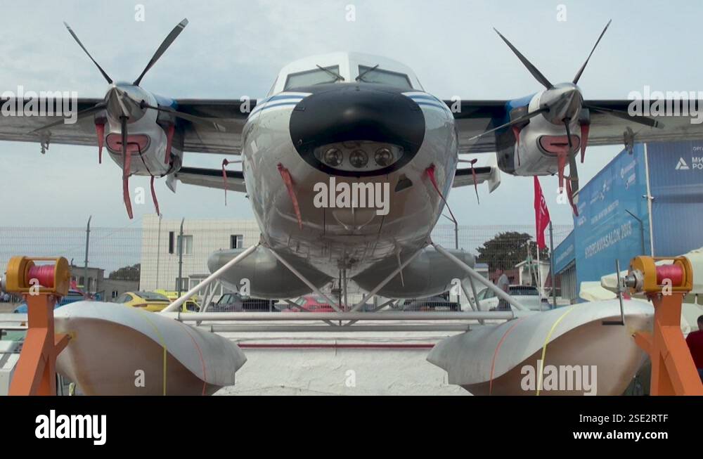 L 410 aircraft on float landing gear at Hydroaviasalon - 2018 in ...
