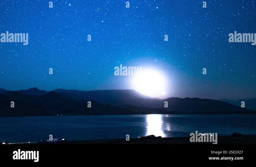 Perseid Meteor Shower and Moonrise Northeast Sky Tilt Up Milky Way ...
