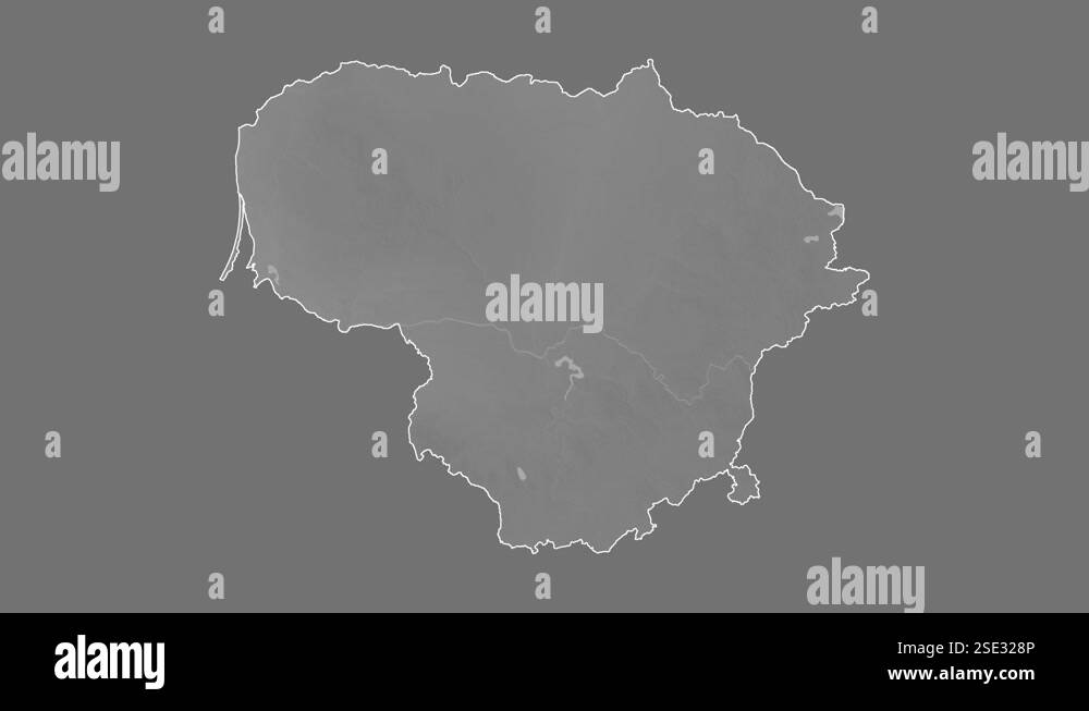 Lithuania map - cartoon. Regions. Grayscale Stock Video Footage - Alamy