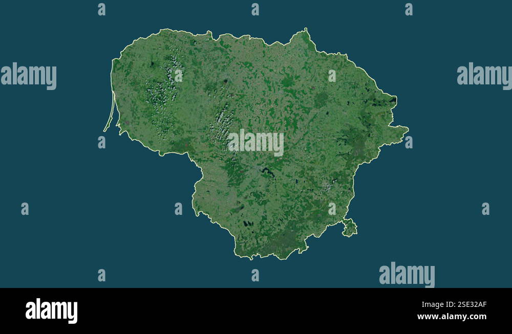 Lithuania map - cartoon. Border. Satellite Stock Video Footage - Alamy