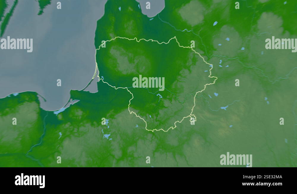 Lithuania map - solid. Regions. Physical Stock Video Footage - Alamy