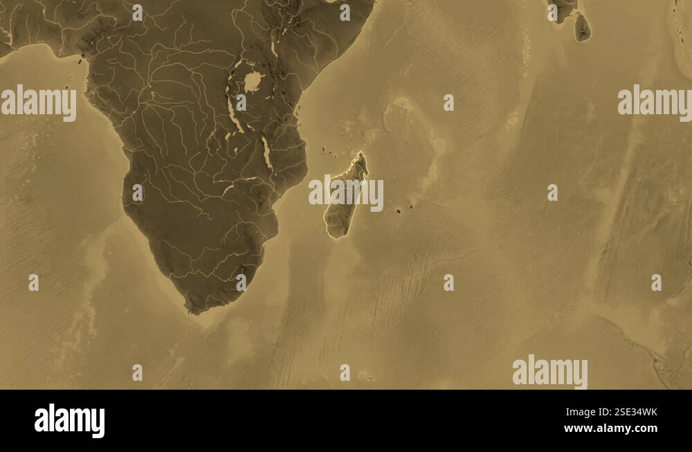 Madagascar map - extract. Regions. Sepia Stock Video Footage - Alamy