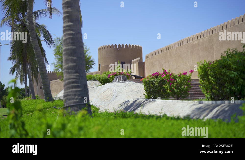 The gate of Sohar Fort in the city of Sohar at Al Batinah North ...