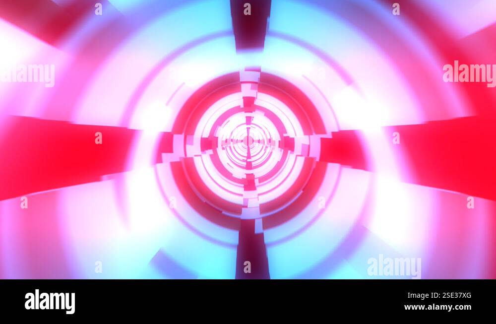 Infinity flight inside tunnel, neon light abstract background Stock ...