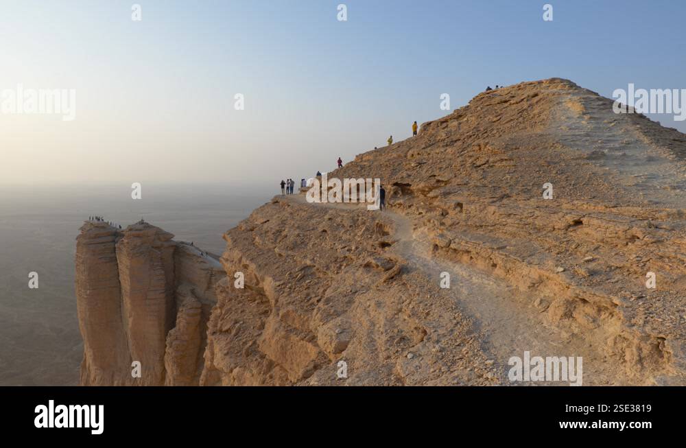 The Edge of the World escarpment near Riyadh, Saudi Arabia Stock Video ...