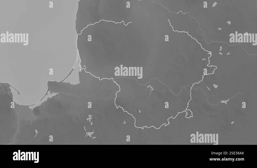 Lithuania map - drive. Border. Grayscale Stock Video Footage - Alamy