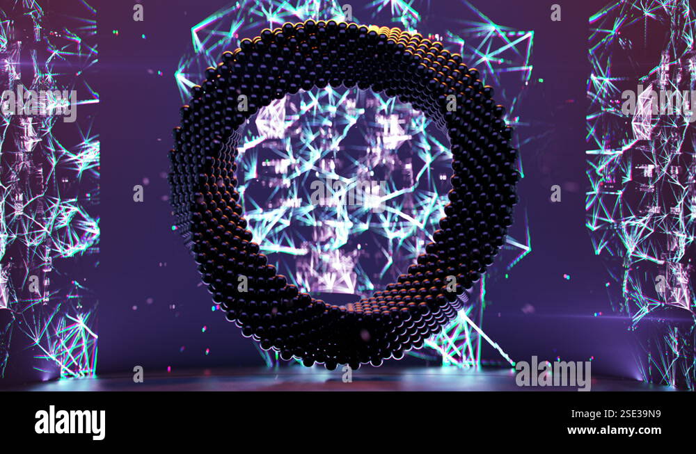 Abstract futuristic technology torus seamless loop 3D render animation Stock Video Footage - Alamy