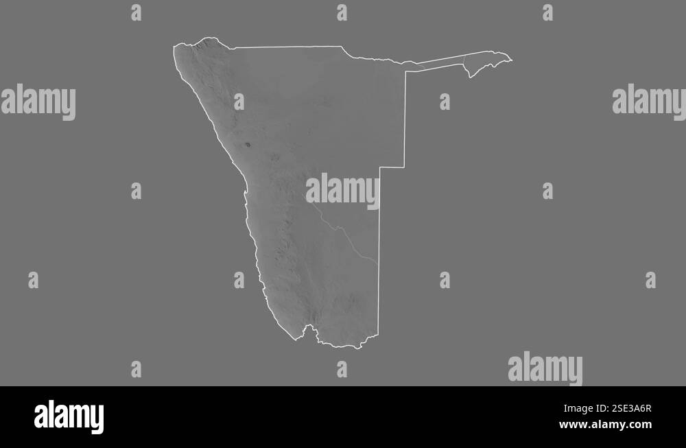 Namibia map - cartoon. Regions. Grayscale Stock Video Footage - Alamy