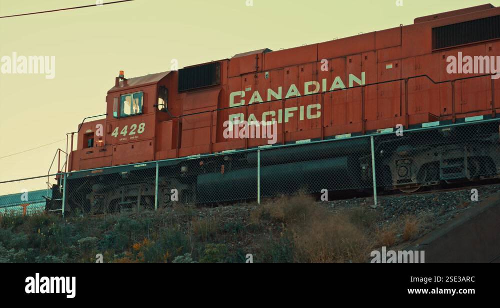 Canadian Pacific Railway Diesel Engine Locomotive Freight Train Parking ...