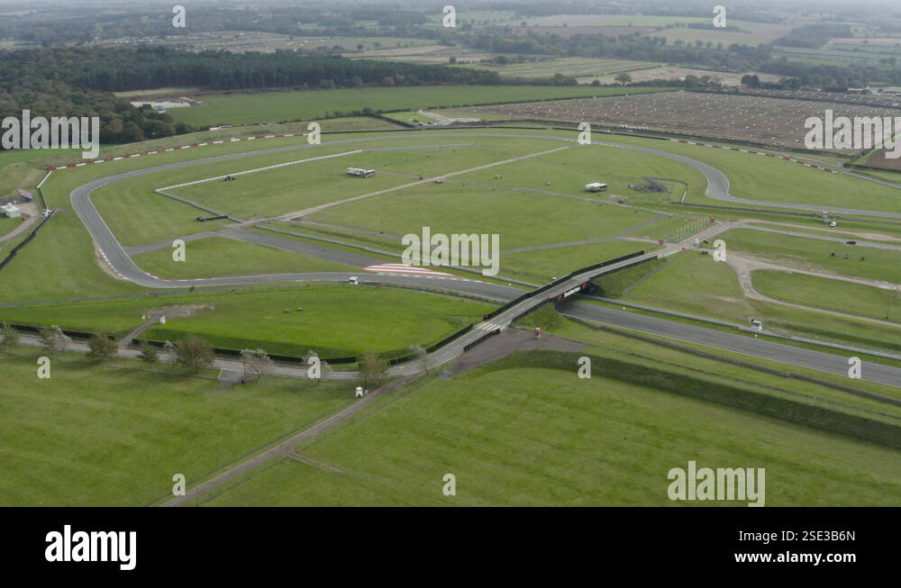 Race circuit in amongst green fields and trees in the countryside Stock ...