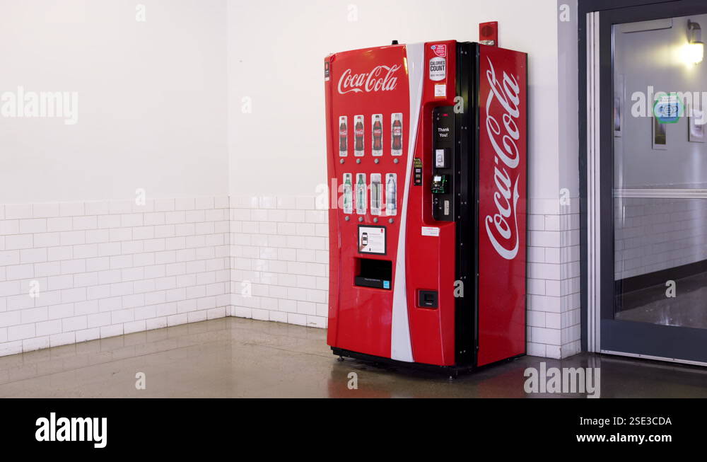 Coca Cola beverage machine at mall entrance 4k Stock Video Footage - Alamy
