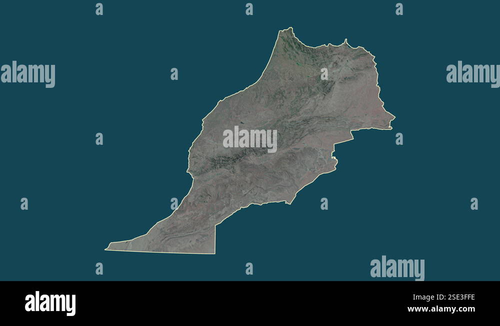 Morocco map - cartoon. Regions. Satellite Stock Video Footage - Alamy