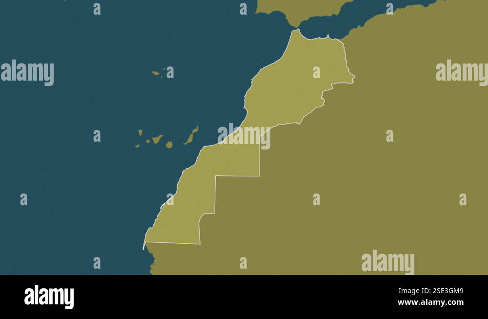 Morocco with Western Sahara map - zoom. Regions. Pattern Stock Video ...