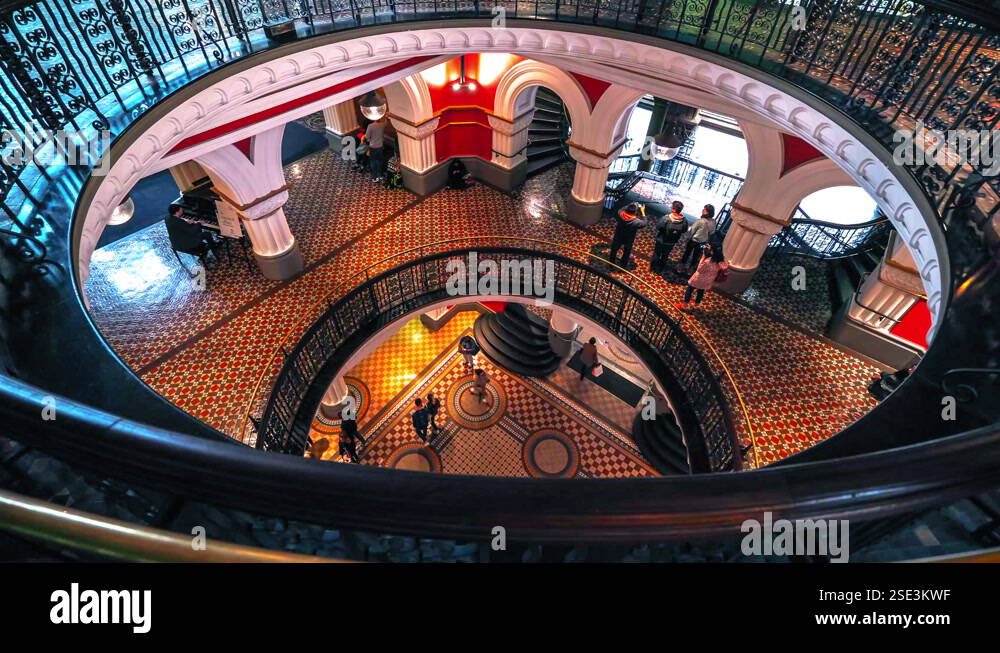 Time Lapse Panning: People inside famous Queen Victoria Building-Sydney ...