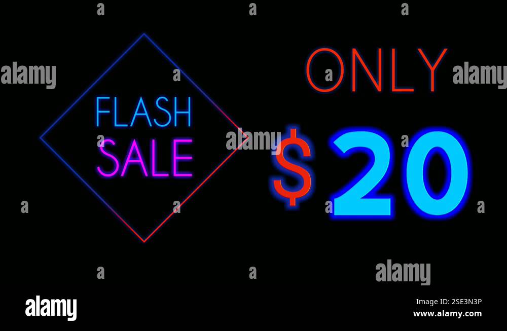 Shopping neon sign 4k video animation fluorescent flash sale only $20 ...
