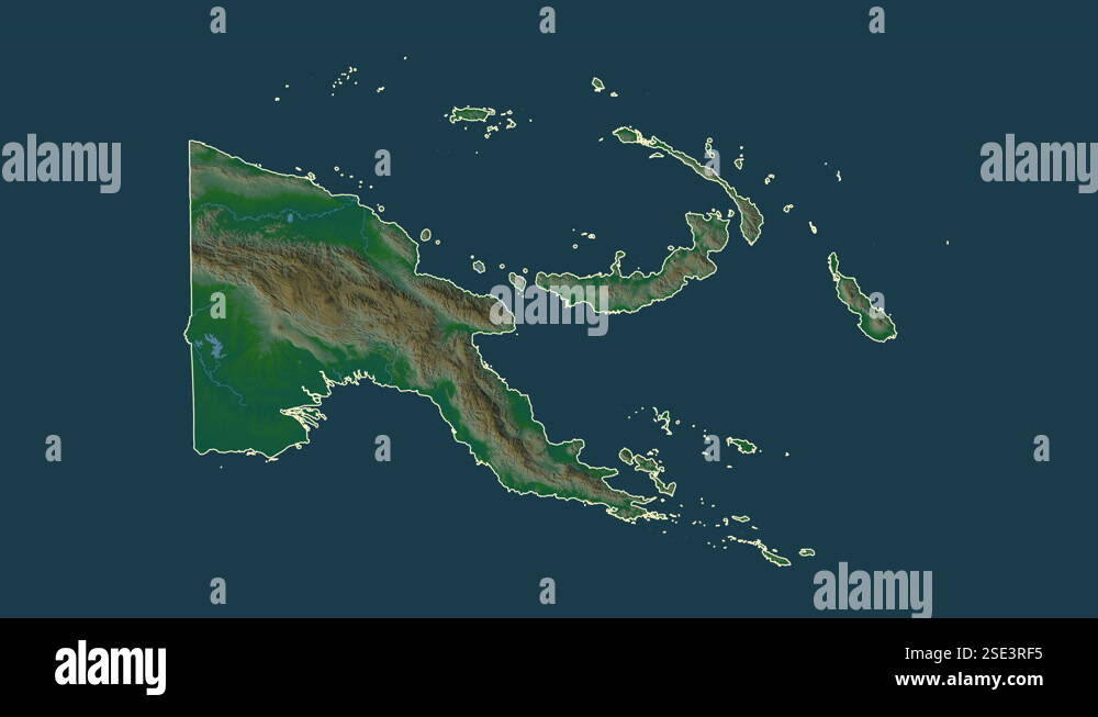 Papua New Guinea map - cartoon. Regions. Physical Stock Video Footage ...