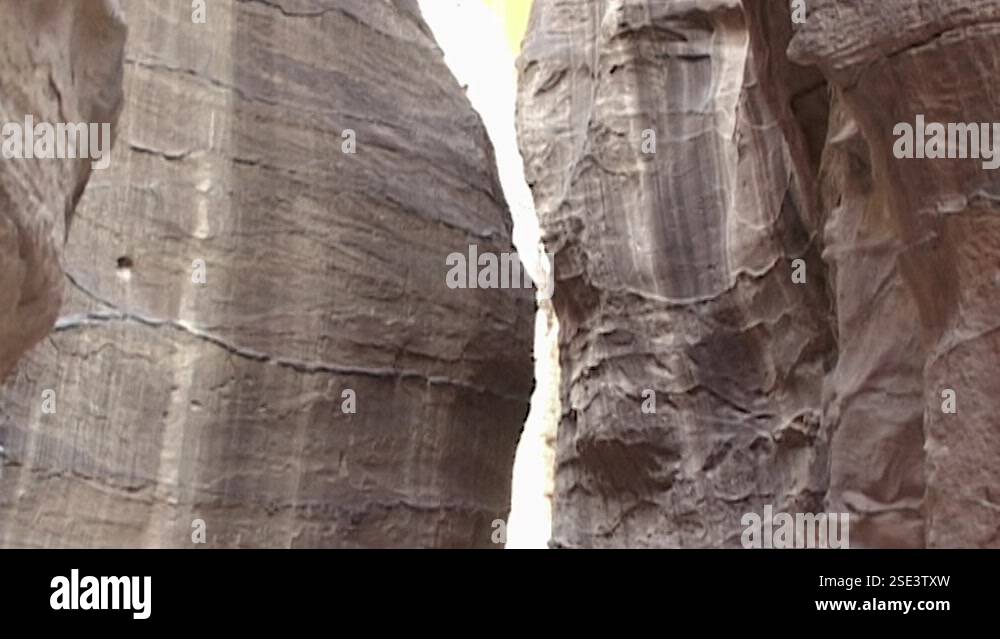 Siq gorge. Jordan. Sandstone cliffs along road leading to ancient city ...