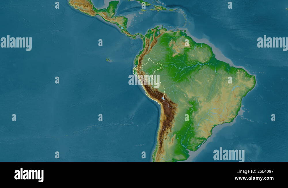 Peru map - glide. Regions. Physical Stock Video Footage - Alamy