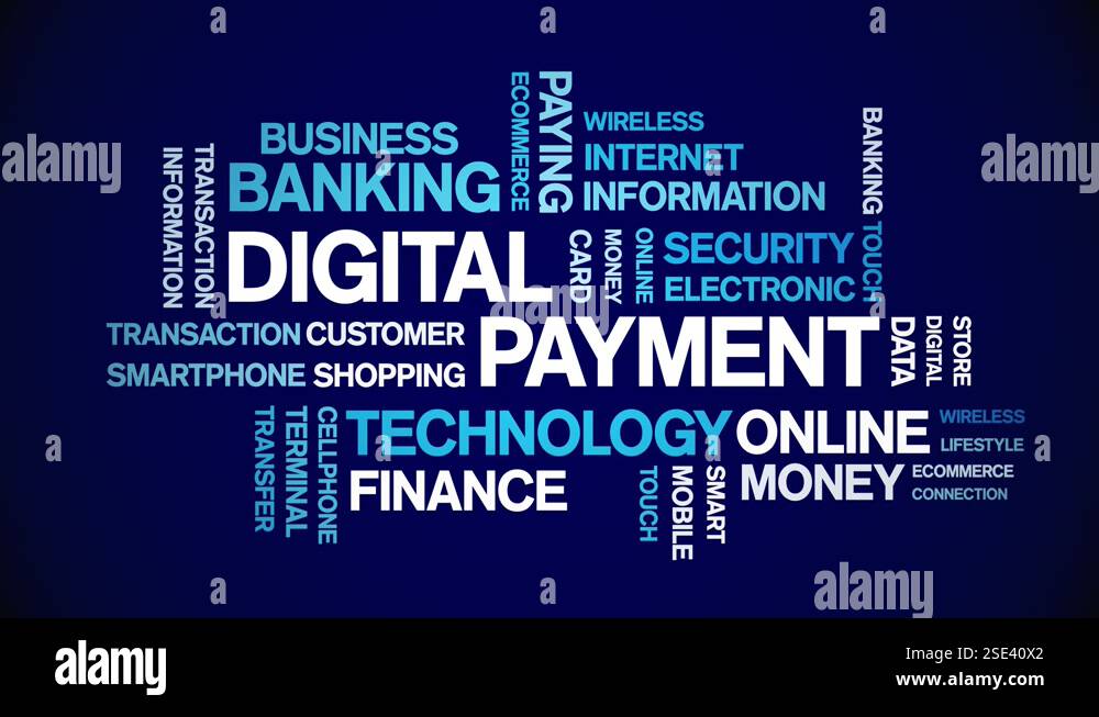 4k Digital Payment Animated Tag Word Cloud,Text Design Animation ...