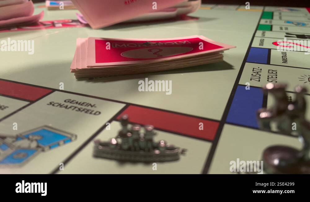 Hand Pick Card On Deck While Playing Monopoly Board Game At Home ...