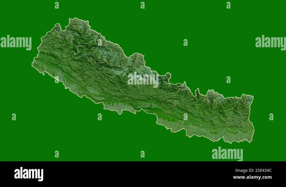 Nepal map - cartoon. Border. Satellite Stock Video Footage - Alamy
