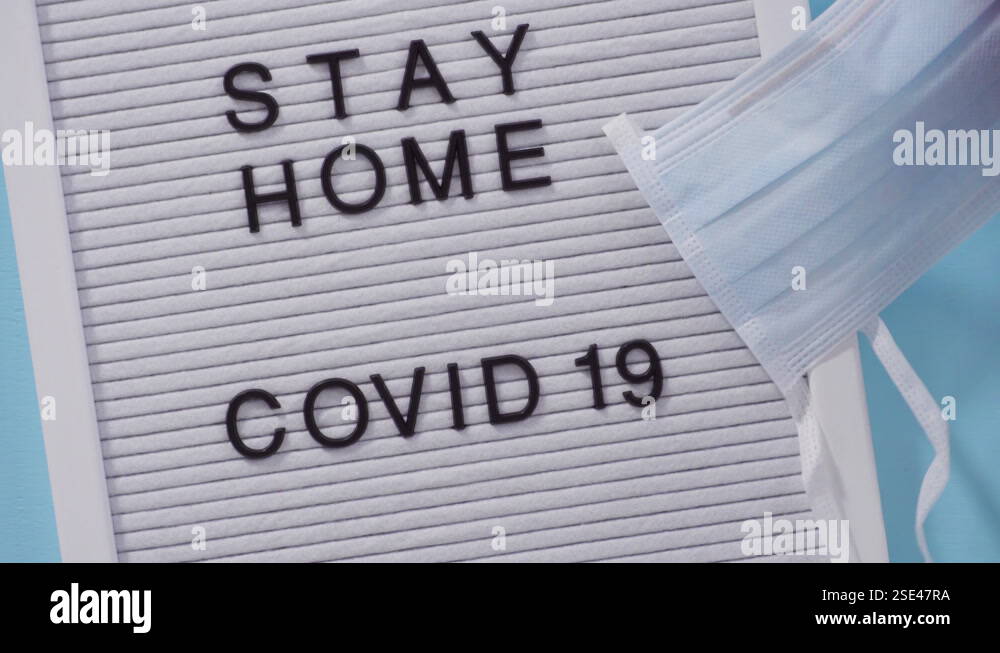 STAY HOME and STAY SAFE sign on message board Stock Video Footage - Alamy