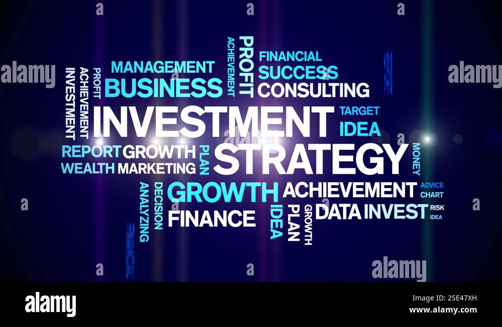 4k Investment Strategy Animated Tag Word Cloud,Text Animation seamless ...