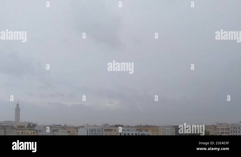 Casablanca, Morocco Skyline Timelapse With Hassan II Mosque In The ...