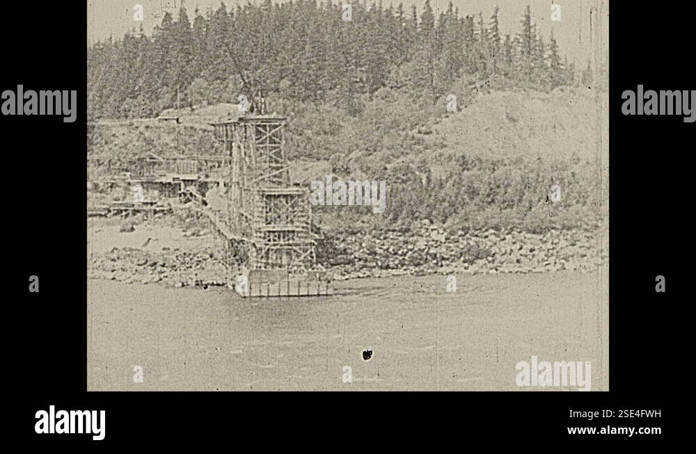 1930s: Text reads "For a hundred years the Cascade Rapids of the ...