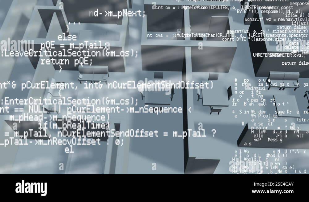Animation of interface showing information and grey architectural of ...