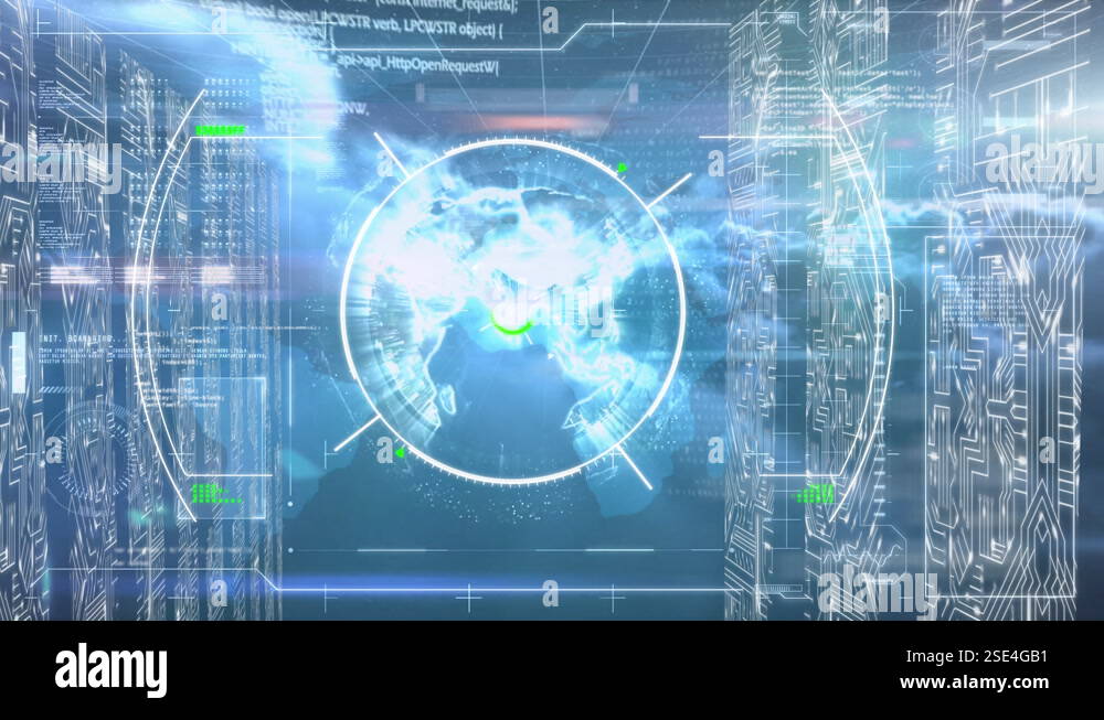 Animation digital interface globe information Stock Videos & Footage ...